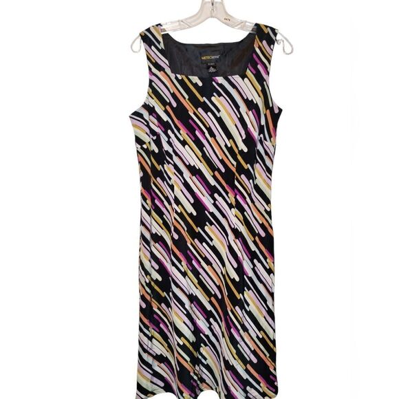 metrostyle | Dresses | Vintage Metro Style Multicolor Silk Dress | Poshmark